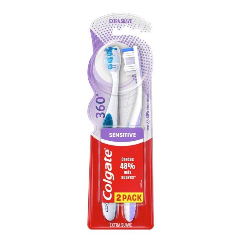 Colgate Cepillo Dental 360 Sensitive Pro Alivio Extra Suave 2 Unidad ...