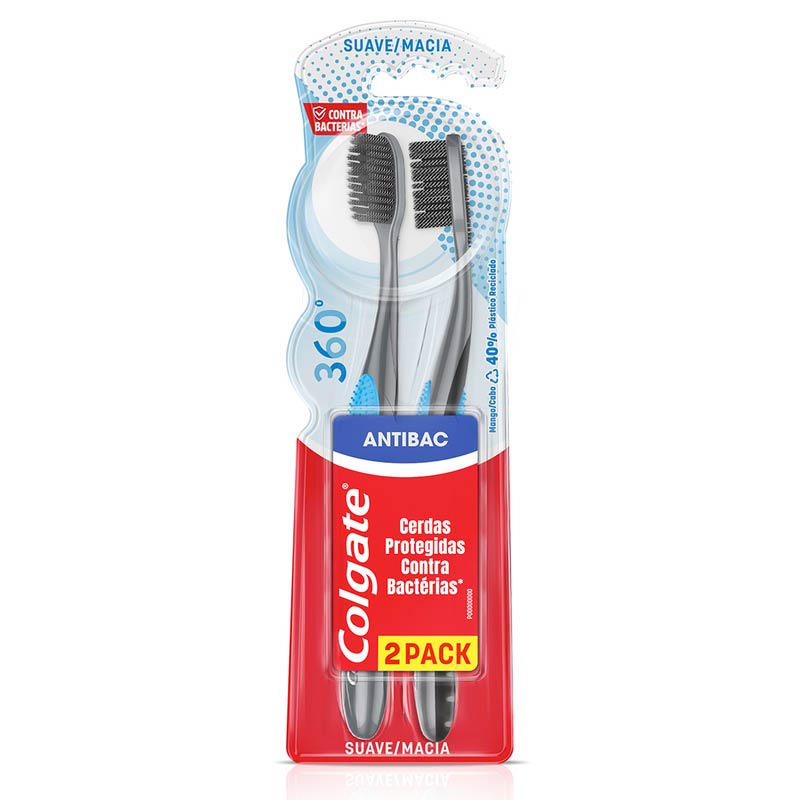 Cepillo Dental Colgate 360 Antibacterial (2pack) - Mens Corner