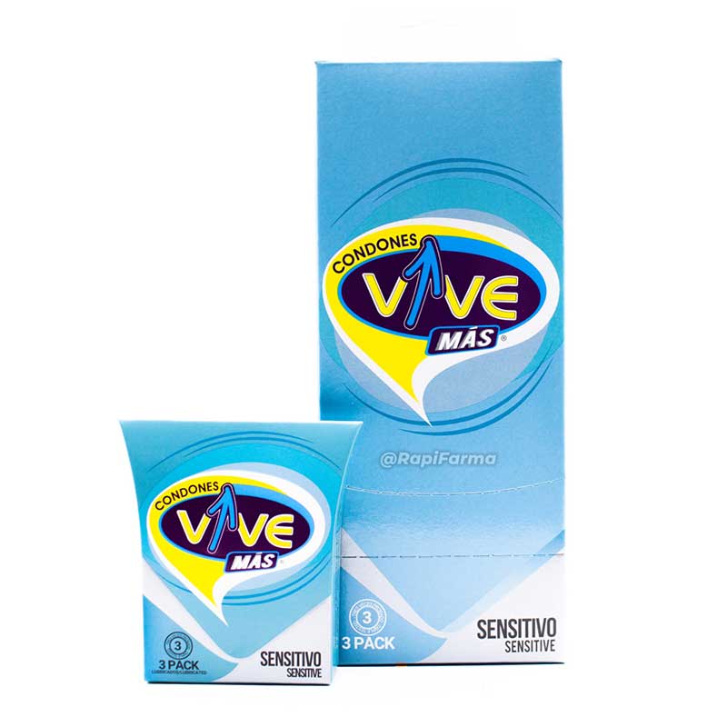 Vive Preservativo Sensitivo 3 Unidad (disp X 8) - Mens Corner